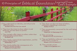 5 More Principles of Biblical Boundaries we Learn from God. - His ...